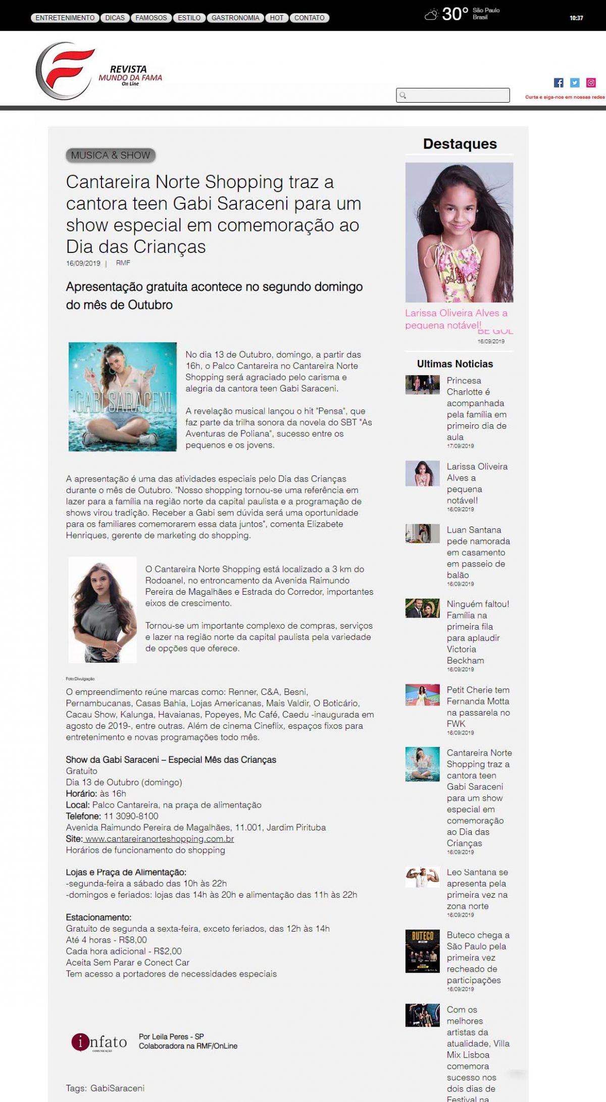 Revista Mundo da Fama online - infato comunicação